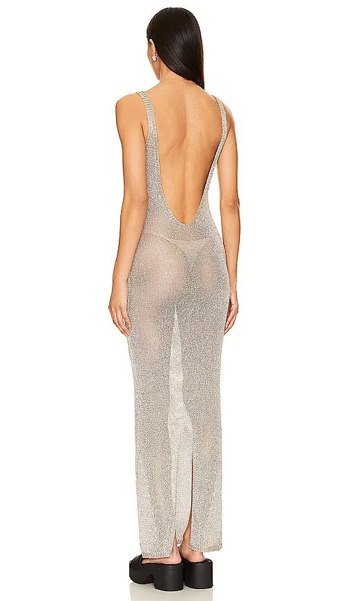 Superdown Egon Maxi Dress In Metallic