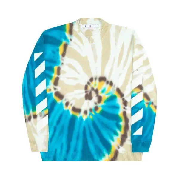 Off-White Diag Tie Dye Knit Crewneck