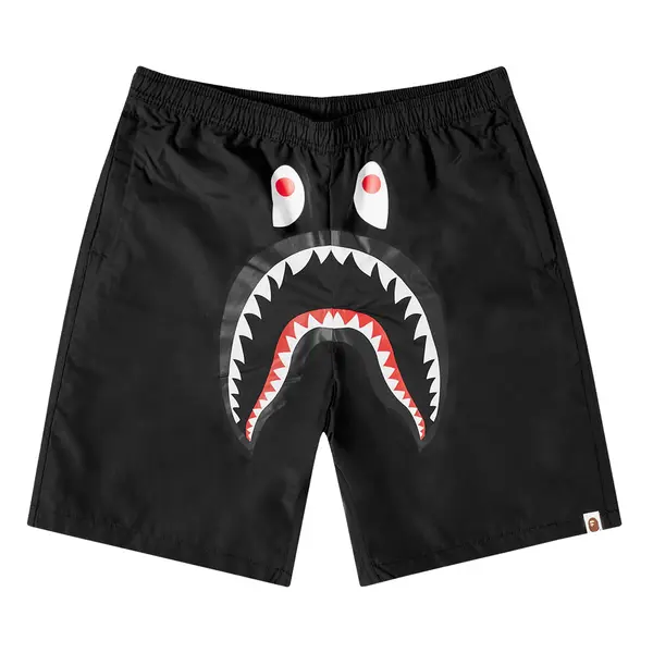 A BATHING APE Space Camo Shark Reversible Shorts - Black