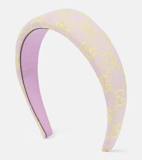Gucci Pink Canvas GG Monogram Padded Headband Gucci Pink GG Monogram Canvas Headband For Sale at 1stDibs main image 4