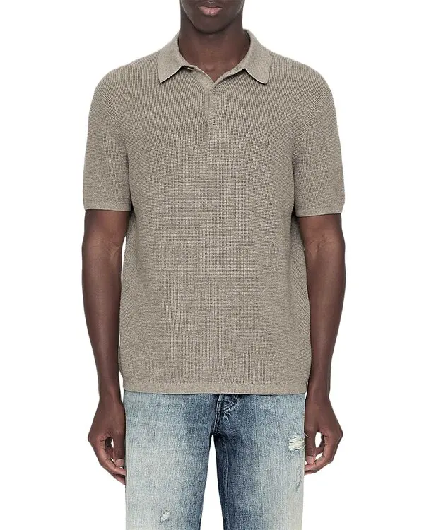 ALLSAINTS Short Sleeve Polo Shirt - Mole Brown