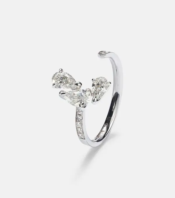 REPOSSI Serti Sur Vide 18kt White Gold Diamond Ring - Silver