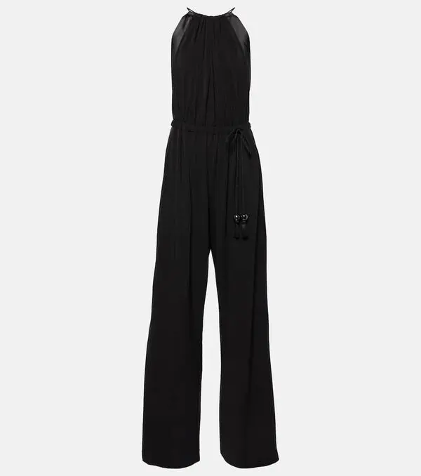 Max Mara Ubi Silk-trimmed Jersey Jumpsuit - Black