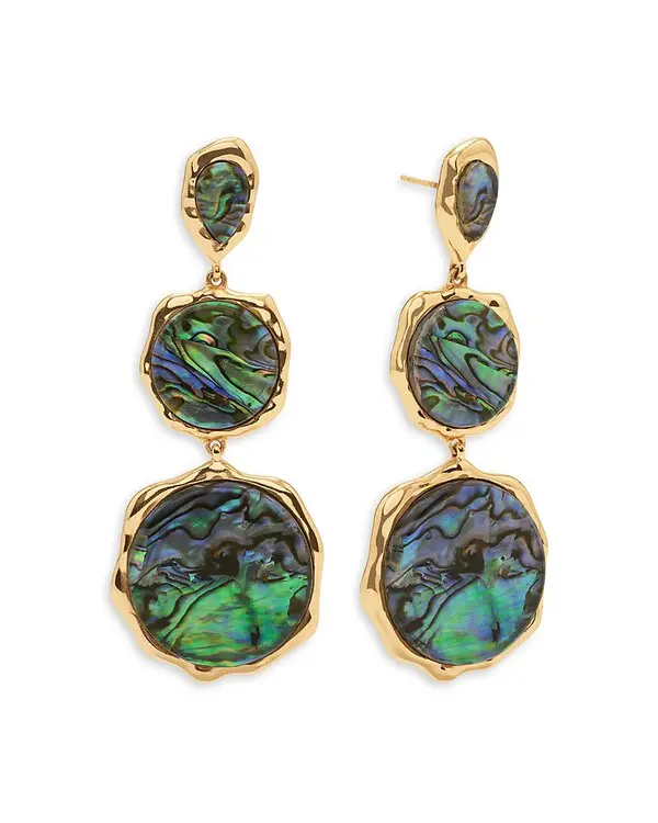CAPUCINE DE WULF Aurora Triple Drop Earrings - Blue/gold