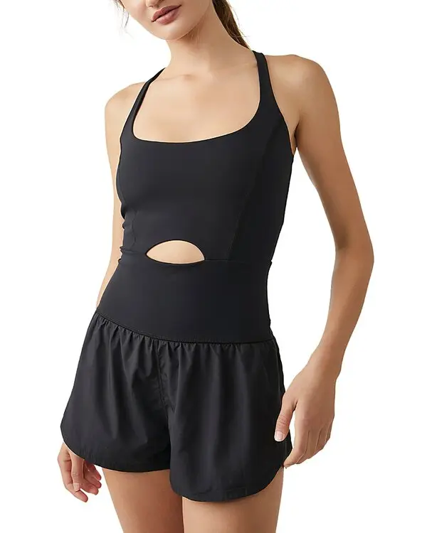 Free People Righteous Sleeveless Romper - Black/black