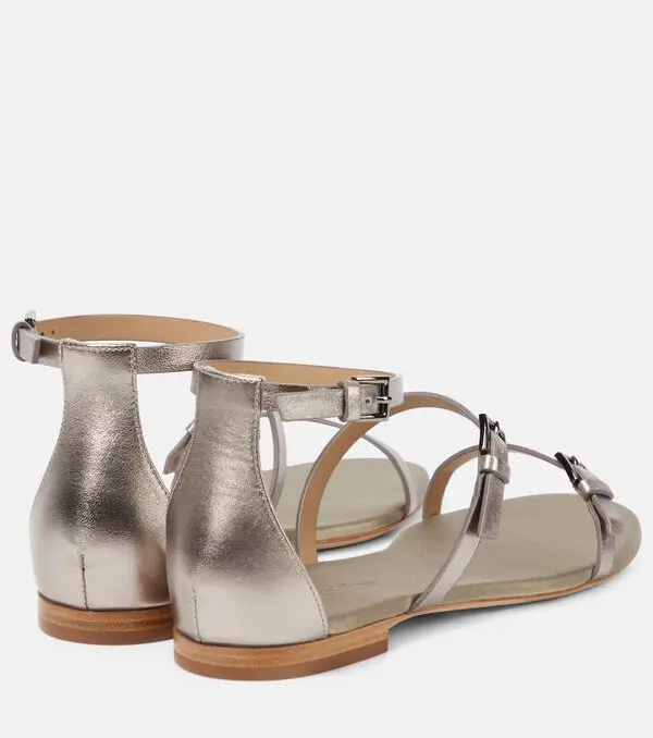 Max Mara Metallic Leather Sandals