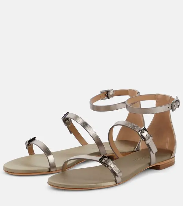 Max Mara Metallic Leather Sandals