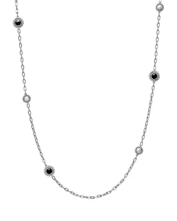 David Yurman Pearl Classics Station Chain Necklace - Black Onyx