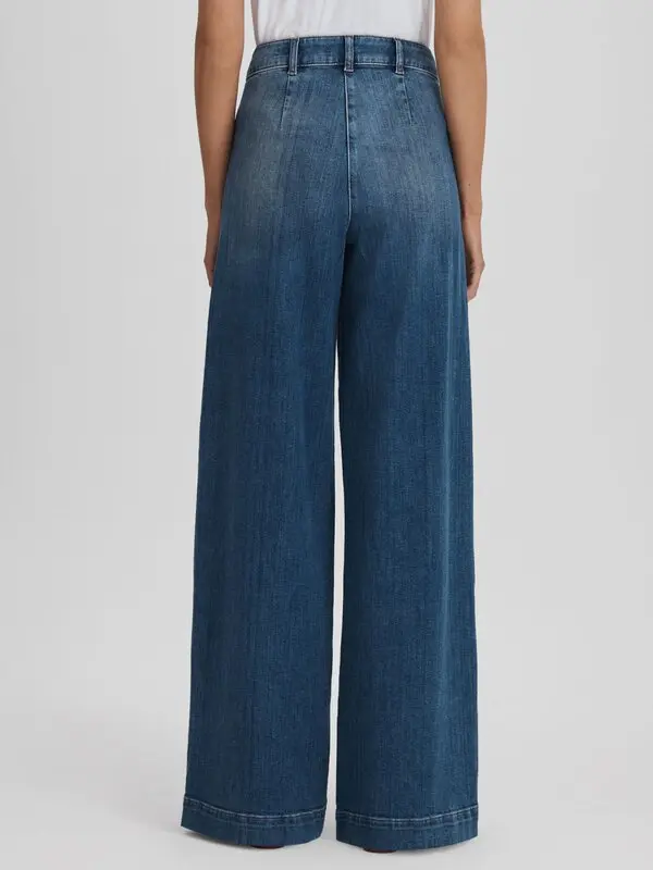 REISS Kira Front Pocket Wide Leg Jeans
