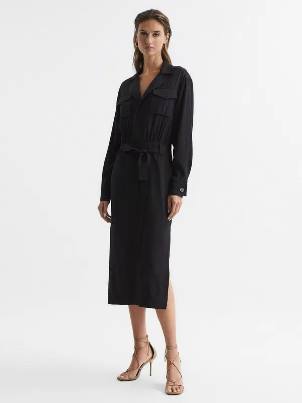 REISS Gail Safari Midi Dress
