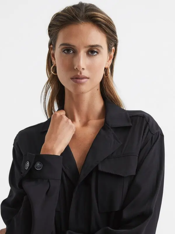 REISS Gail Safari Midi Dress