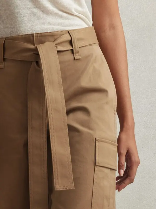 REISS Malia Cotton-blend Cargo Trousers