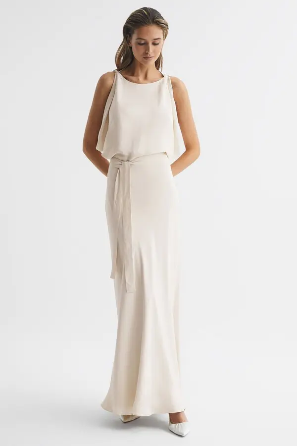 reiss bridesmaid dresses REISS LORETTA OFF-THE-SHOULDER MAXI DRESS Wedding Bridesmaid Bridal in  NUDE/PINK