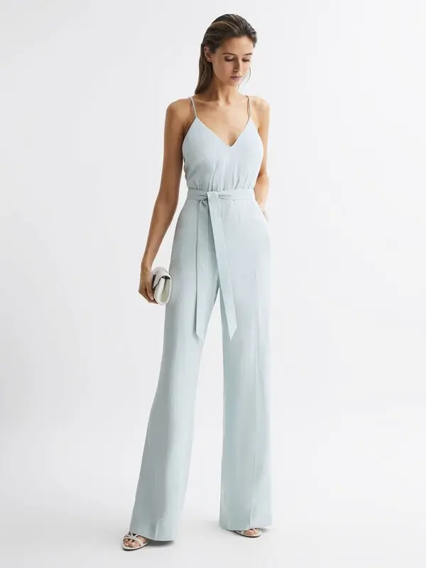 REISS Irina Embellished Wide Leg Jumpsuit