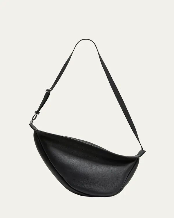 THE ROW Large Slouchy Crossbody Bag - Black Pld Blpl