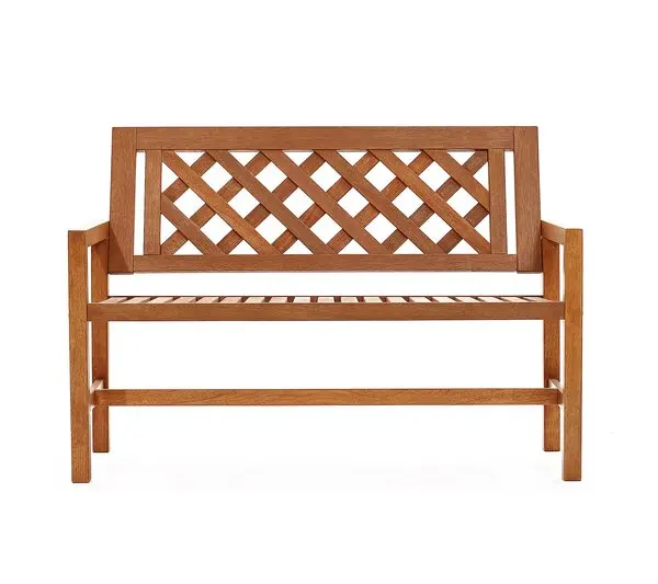 LUXEN HOME Luxenhome Laguna Solid Wood Outdoor Loveseat Be Nch - One-color