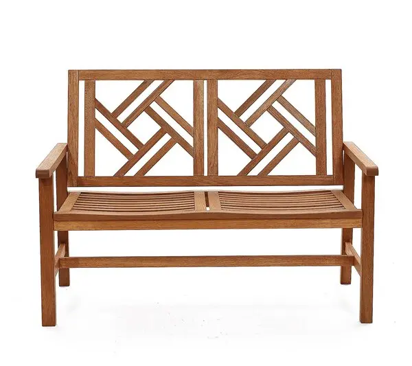 LUXEN HOME Luxenhome Carmel Solid Wood Outdoor Loveseat Pa Rk Bench - One-color
