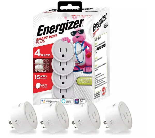 ENERGIZER Smart Light Bulb Cam, 4 Smart Plugs, Surge Protector