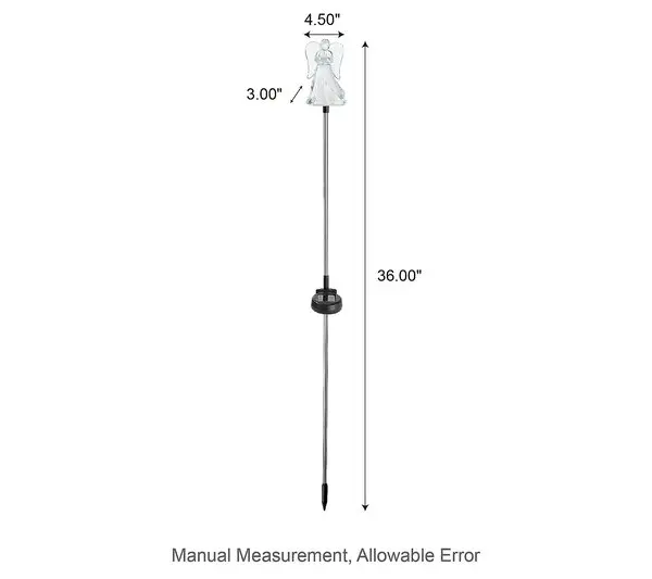 GLITZHOME 36' Solar Powered Angled Stake Lights S/3