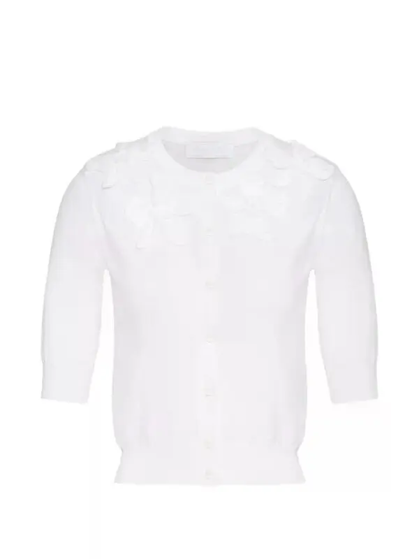 Valentino Garavani Embroidered Cotton Cardigan - White