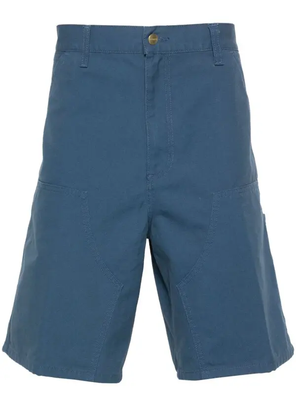 Carhartt Work In Progress Double Knee Cotton Canvas Shorts - Blue