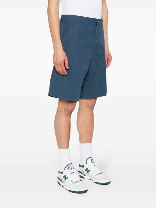 Carhartt Work In Progress Double Knee Cotton Canvas Shorts - Blue