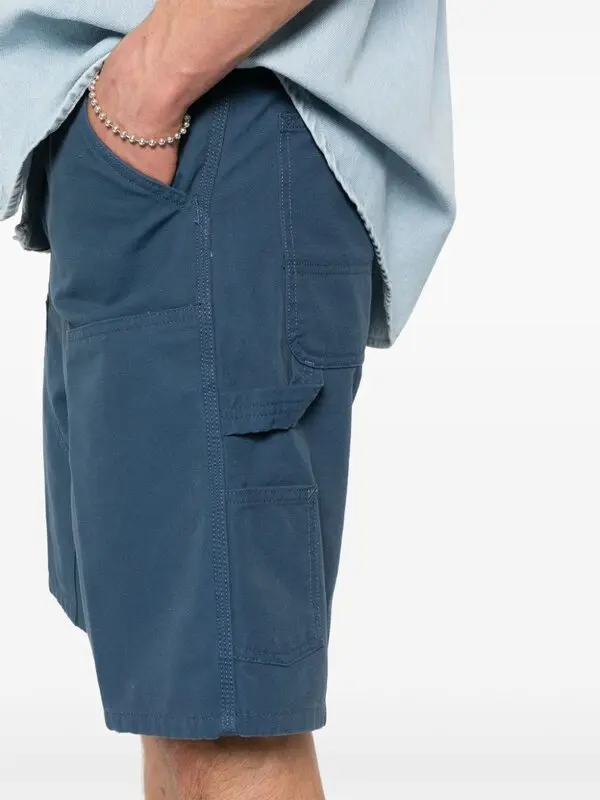 Carhartt Work In Progress Double Knee Cotton Canvas Shorts - Blue