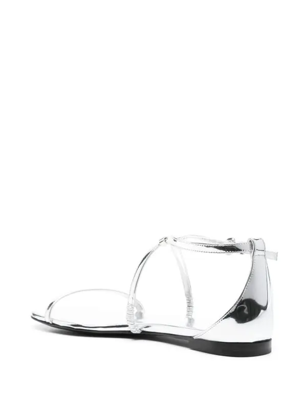 Alexander McQueen Metallic Leather Sandals - Silver