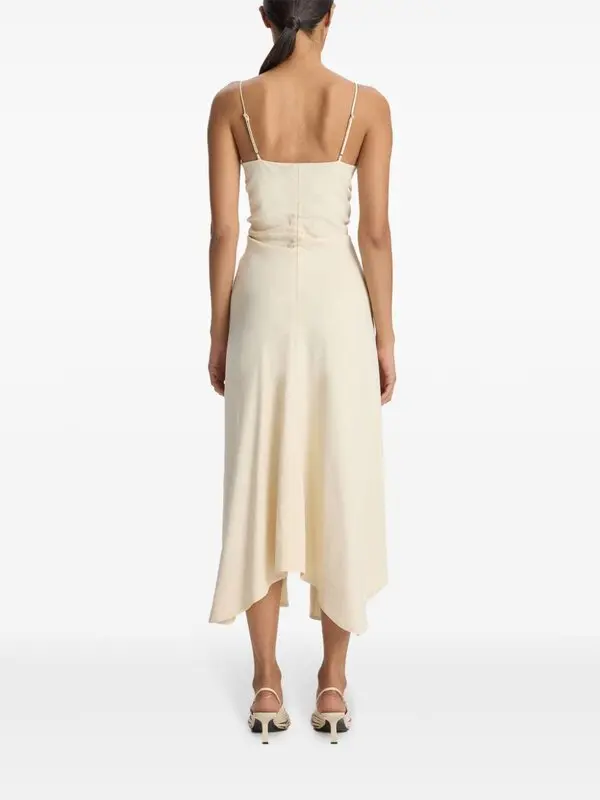white cotton eyelet dress Leya Eyelet Midi Dress in White