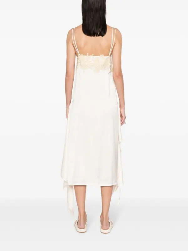 Plan C Floral-lace Satin Slip Dress