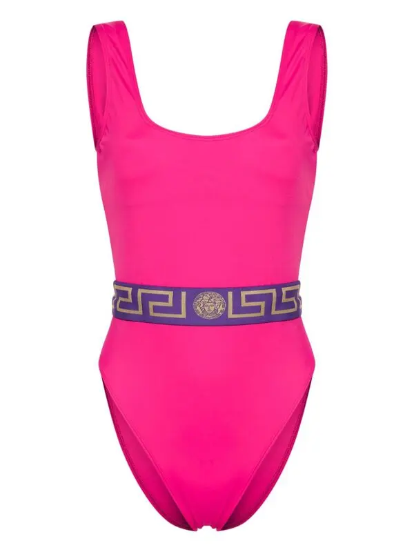 Versace Greca Waistband One-piece Swimsuit - Pink