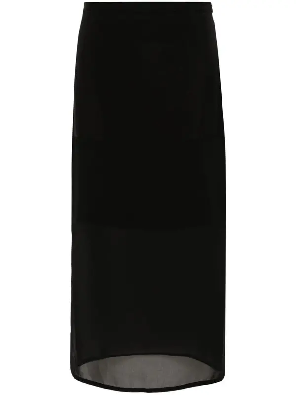 Sportmax Semi-sheer Panel Midi Skirt - Black