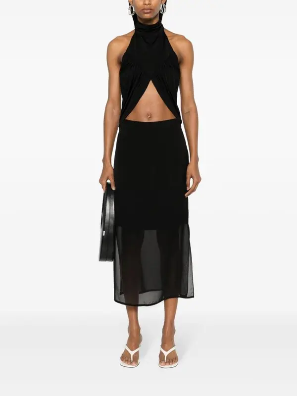 Sportmax Semi-sheer Panel Midi Skirt