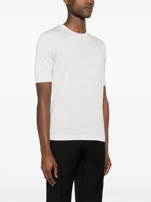 DELL'OGLIO Fine-knit Cotton T-shirt - Grey