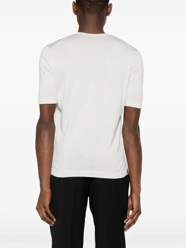 DELL'OGLIO Fine-knit Cotton T-shirt - Grey