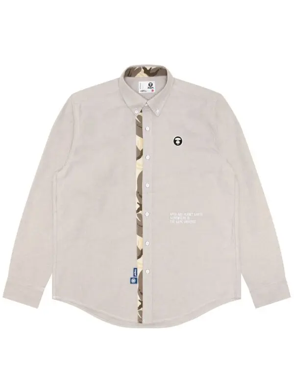 AAPE BY *A BATHING APE Moonface-embroidered Cotton Shirt