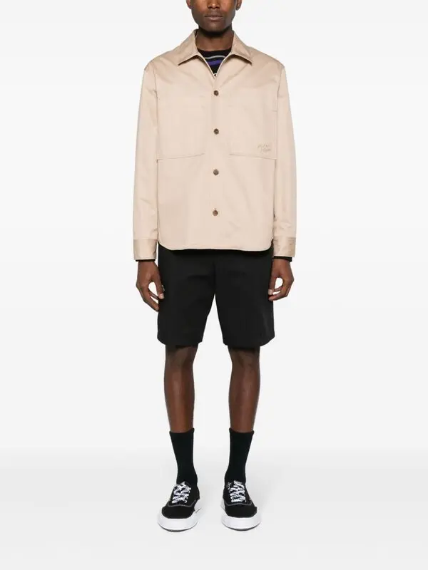 Maison Kitsuné Button-up Cotton Overshirt - Neutrals