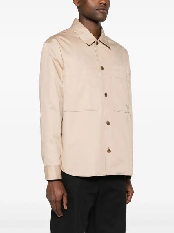 Maison Kitsuné Button-up Cotton Overshirt - Neutrals
