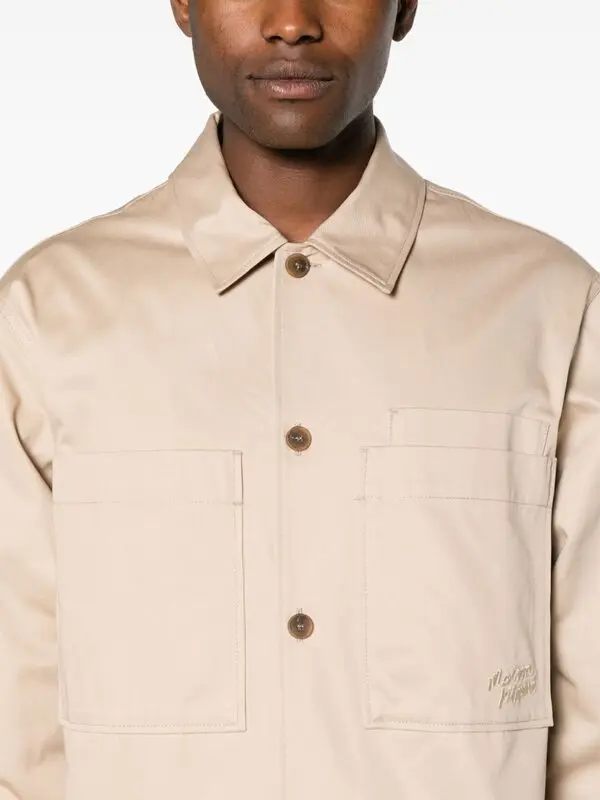 Maison Kitsuné Button-up Cotton Overshirt - Neutrals