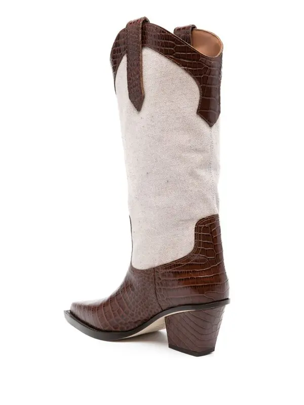 Paris Texas Rosario 60mm Two-tone Boots - Brown