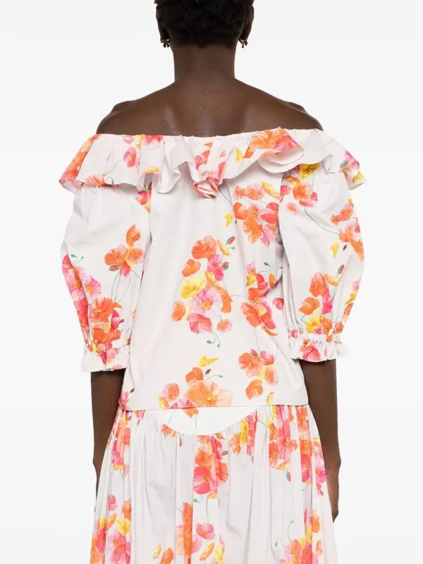 Isolda Poppies Field Forever Ruffled Blouse
