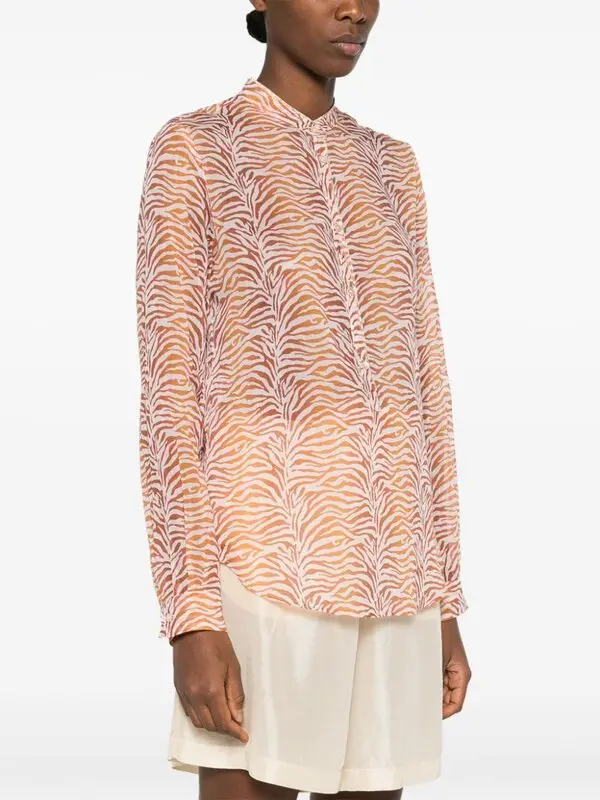 FORTE_FORTE Zebra-print Cotton-blend Blouse