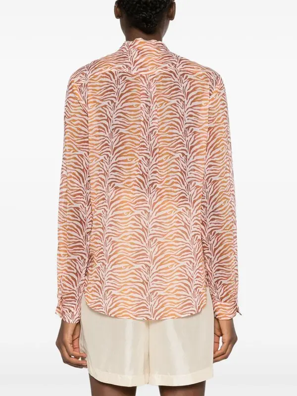 FORTE_FORTE Zebra-print Cotton-blend Blouse