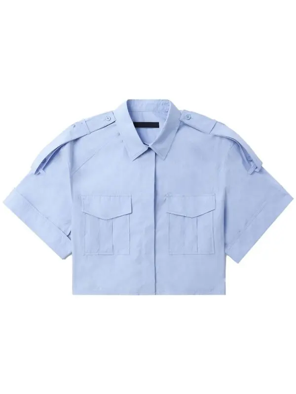 JUUN.J Cropped Epaulette Shirt