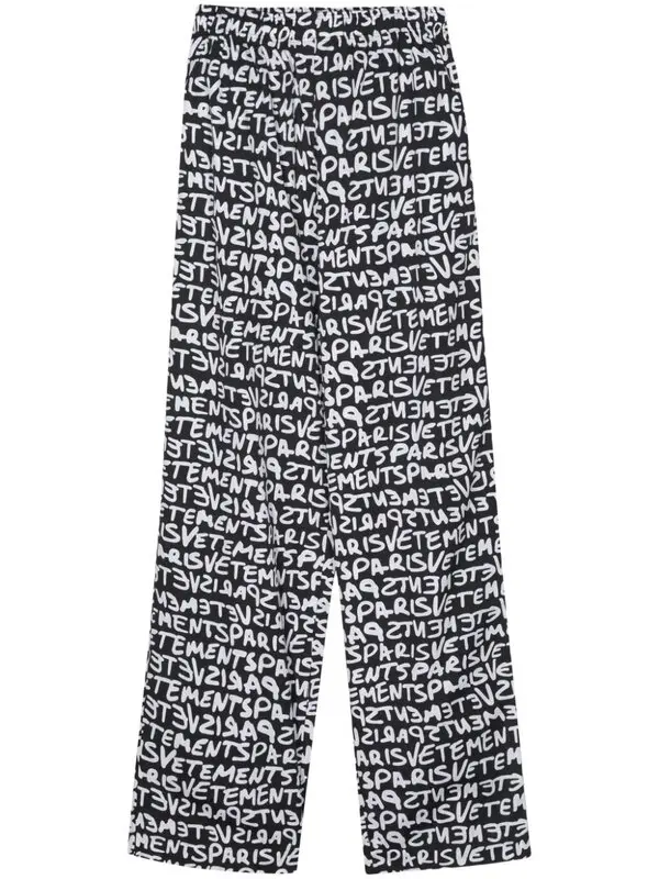 Vetements Cotton Logo-print Straight Trousers