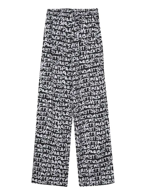 Vetements Cotton Logo-print Straight Trousers