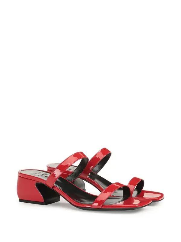 SERGIO ROSSI 45mm Leather Sandals - Red