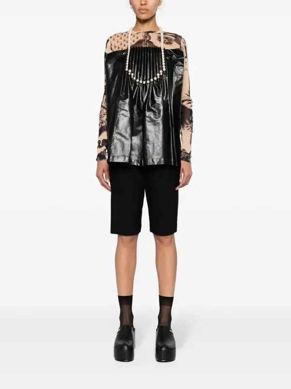 Junya Watanabe Pearl-detail Pleated Blouse