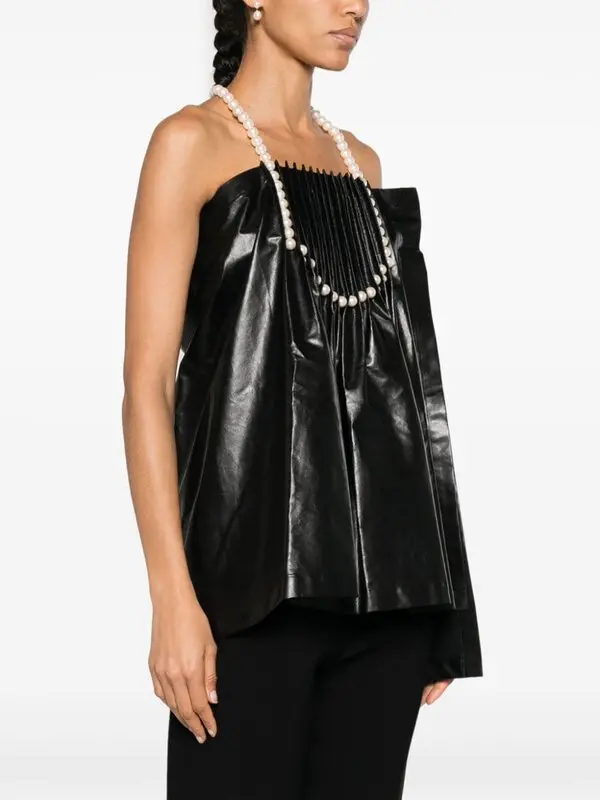 Junya Watanabe Pearl-detail Pleated Blouse
