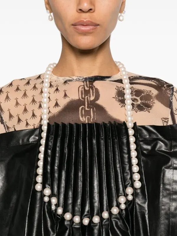 Junya Watanabe Pearl-detail Pleated Blouse